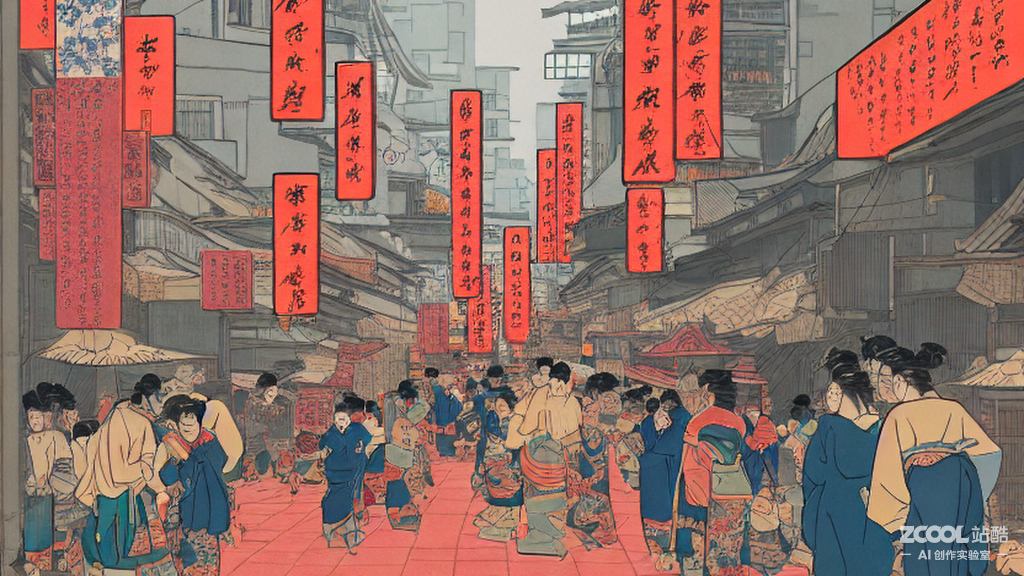 #AI创作实验室#国风盛唐街道_陈十一心SD-站酷ZCOOL