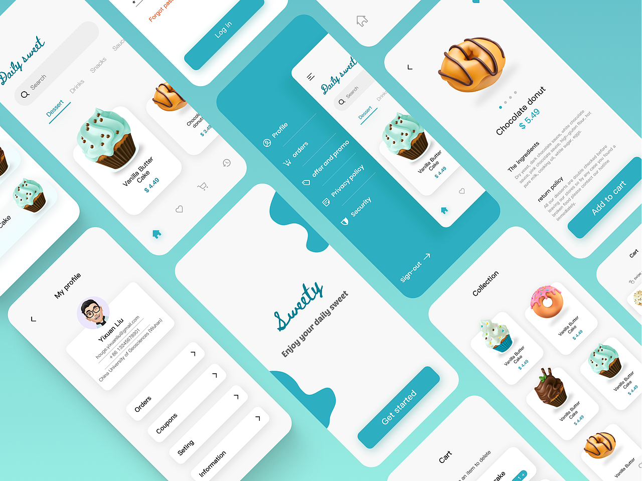 Sweety 点餐配送系统UI-Demo设计_FinggggX-站酷ZCOOL