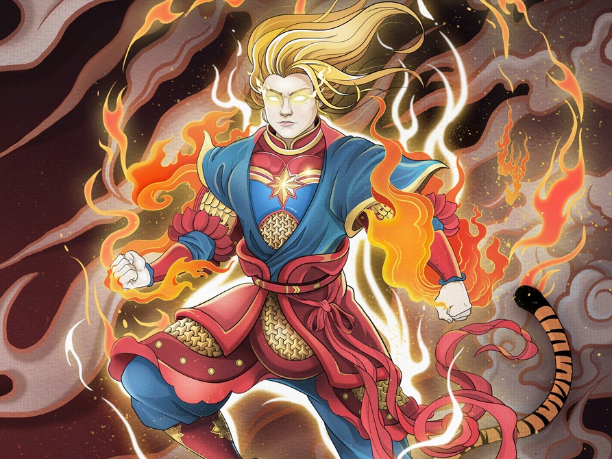 中国风惊奇队长_Kwok盖-站酷ZCOOL