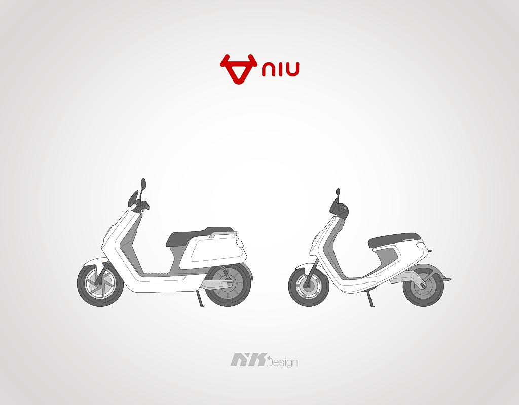 【小牛电动】N1 + M1 illustrator 自画分层稿_liuluUE-站酷ZCOOL