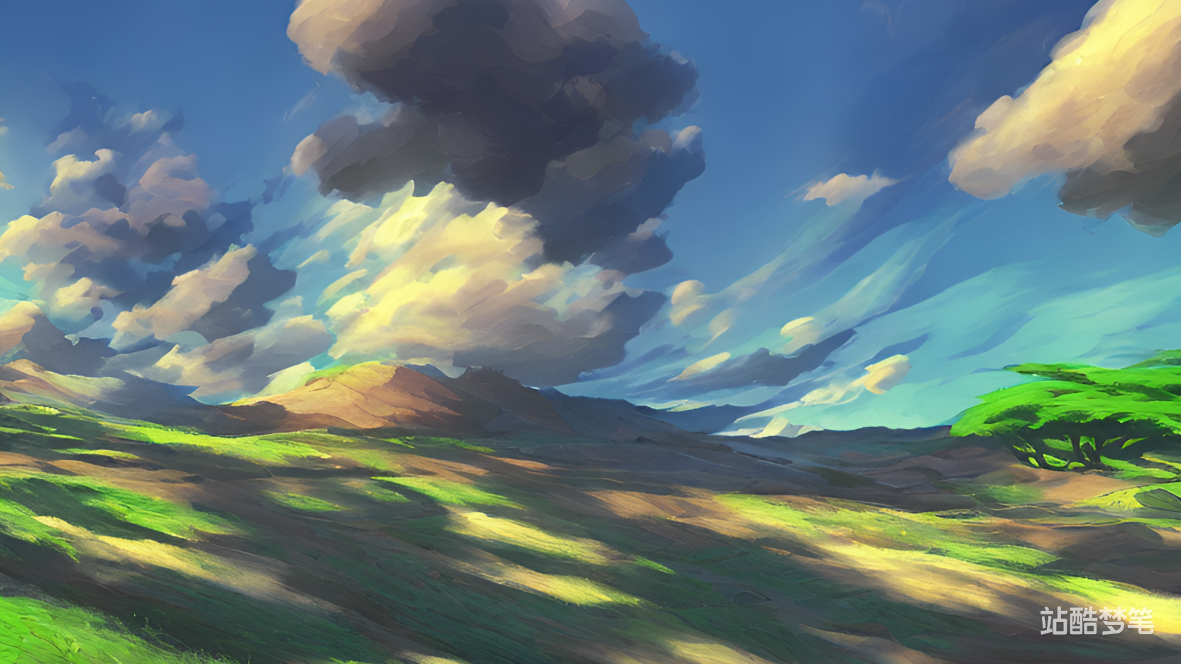 #站酷梦笔#起风了，动漫风,插画_Z205872934-站酷ZCOOL