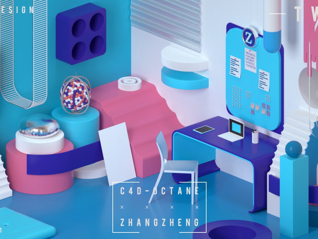 c4d-oc 11月海报练习渲染_zhzhbai-站酷ZCOOL