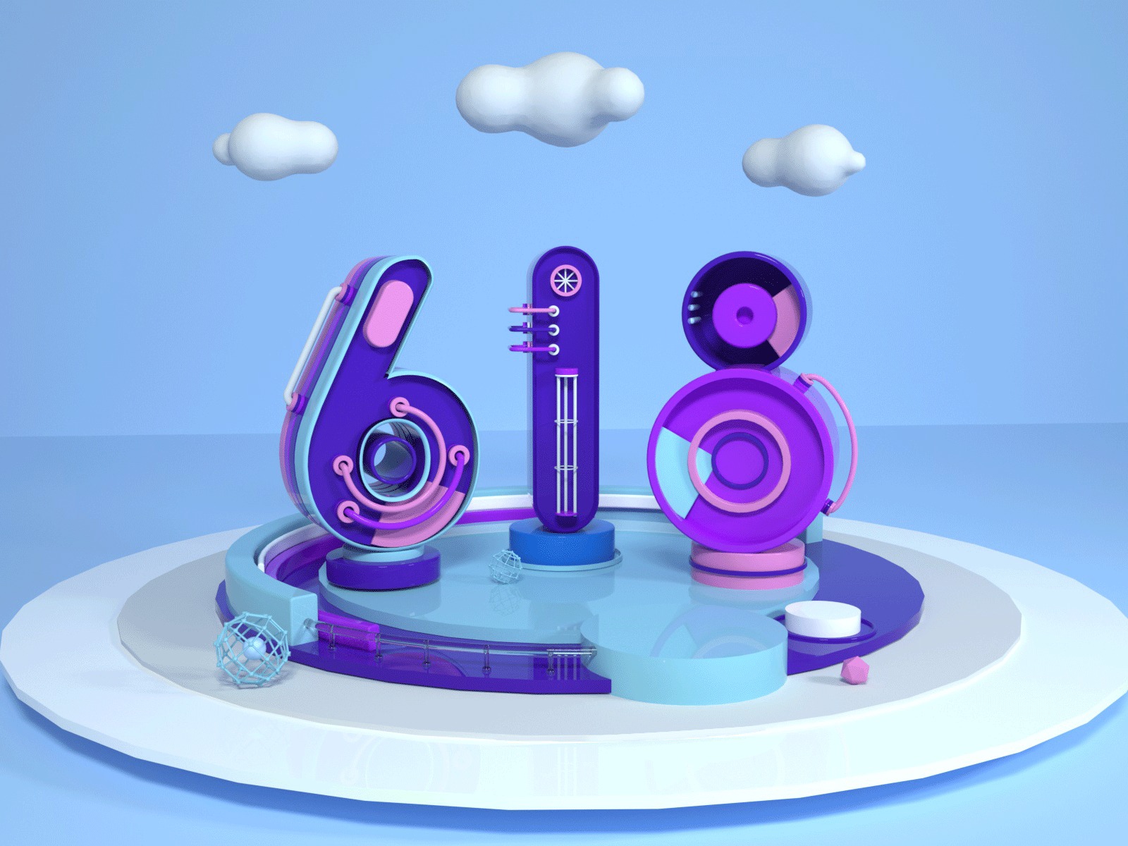 【c4d】618海报_咸鱼今天不闲-站酷ZCOOL