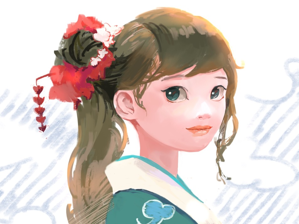 调皮日风少女穿和服_画特别多的Hans-站酷ZCOOL