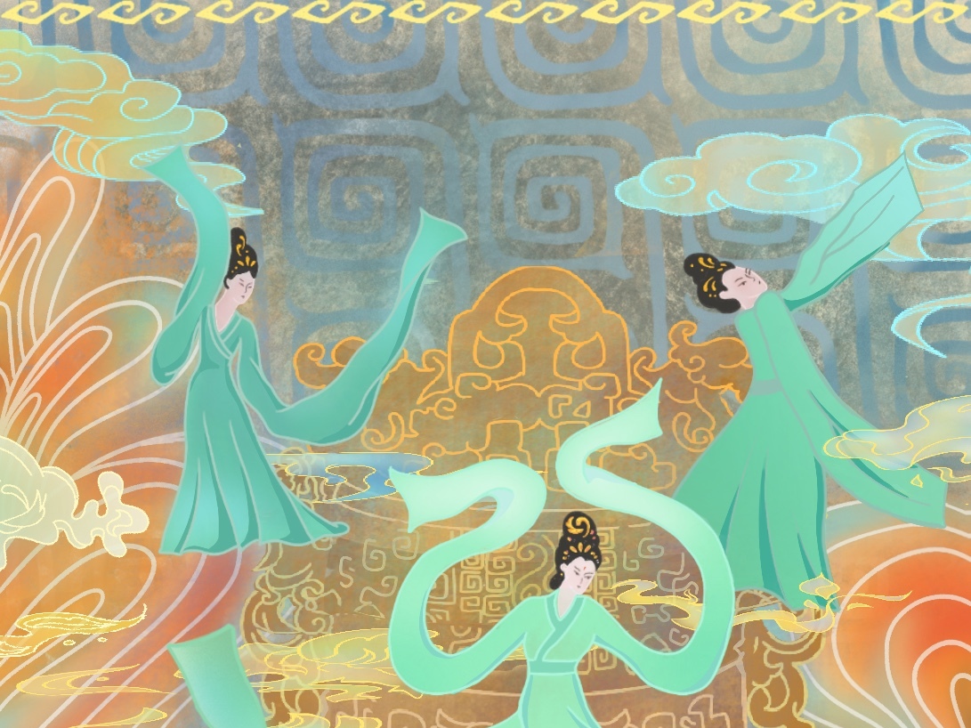 楚宫乐宴插画作品_阿圆圆子-站酷ZCOOL