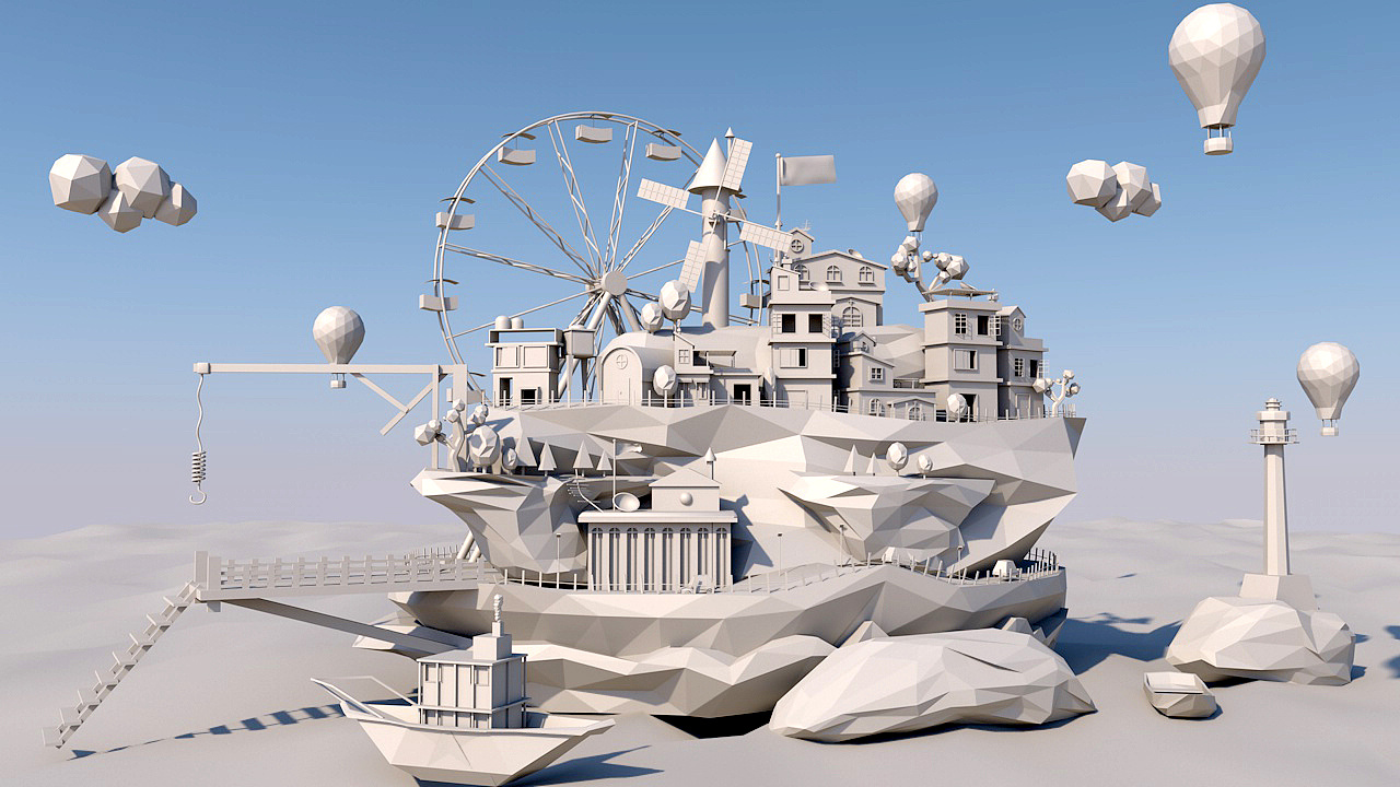 C4D城市|三维|场景|VR七玥 - 临摹作品 - 站酷 (ZCOOL)