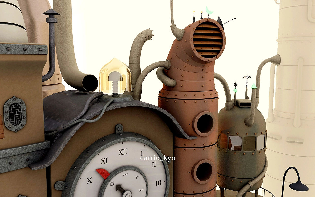 C4D/机械迷城场景建模_carrie_kyo-站酷ZCOOL