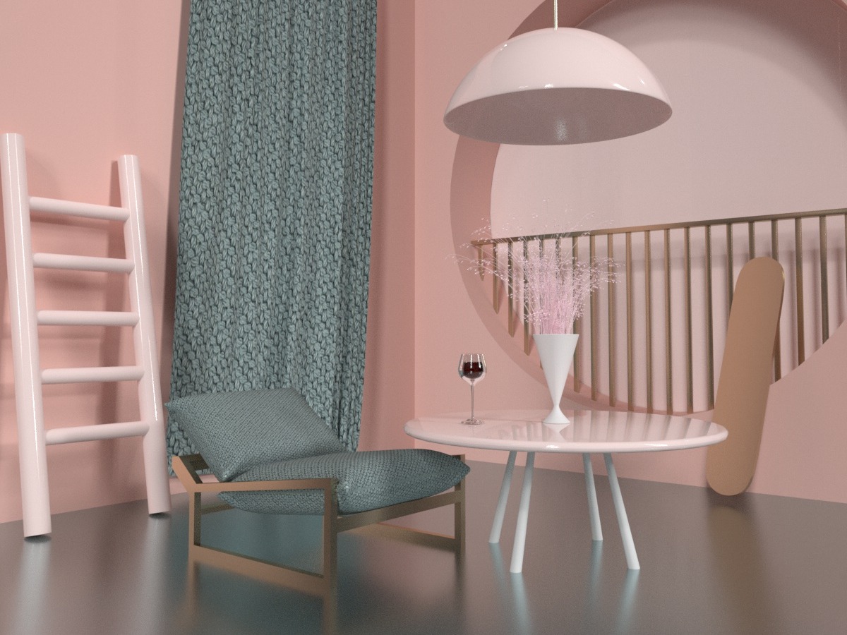 c4d 室内-蜜汁配色_砥砺前行ing-站酷ZCOOL