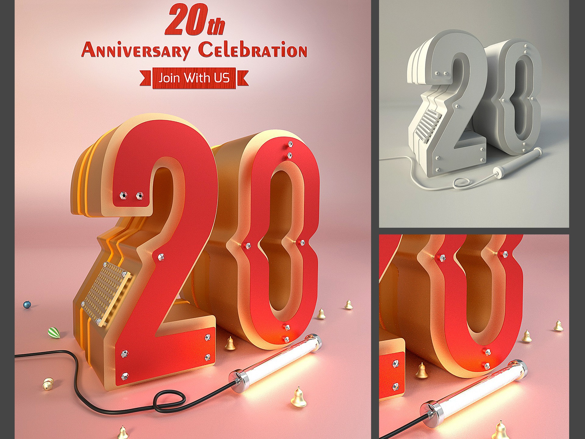 C4D OC灯光练习_艺凡rose-站酷ZCOOL