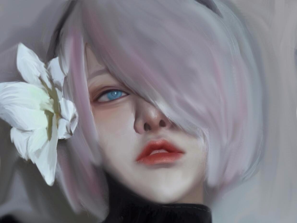 尼尔-2B小姐姐_盐de插画屋-站酷ZCOOL