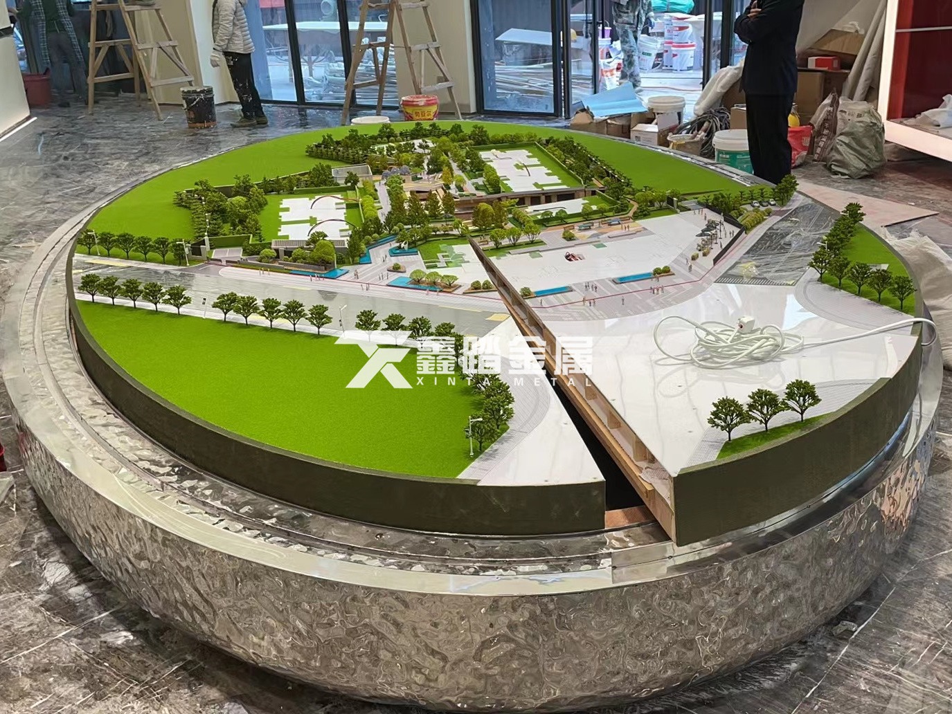 售楼部不锈钢沙盘 镜面水波纹不锈钢沙盘底座_xt188869-站酷ZCOOL