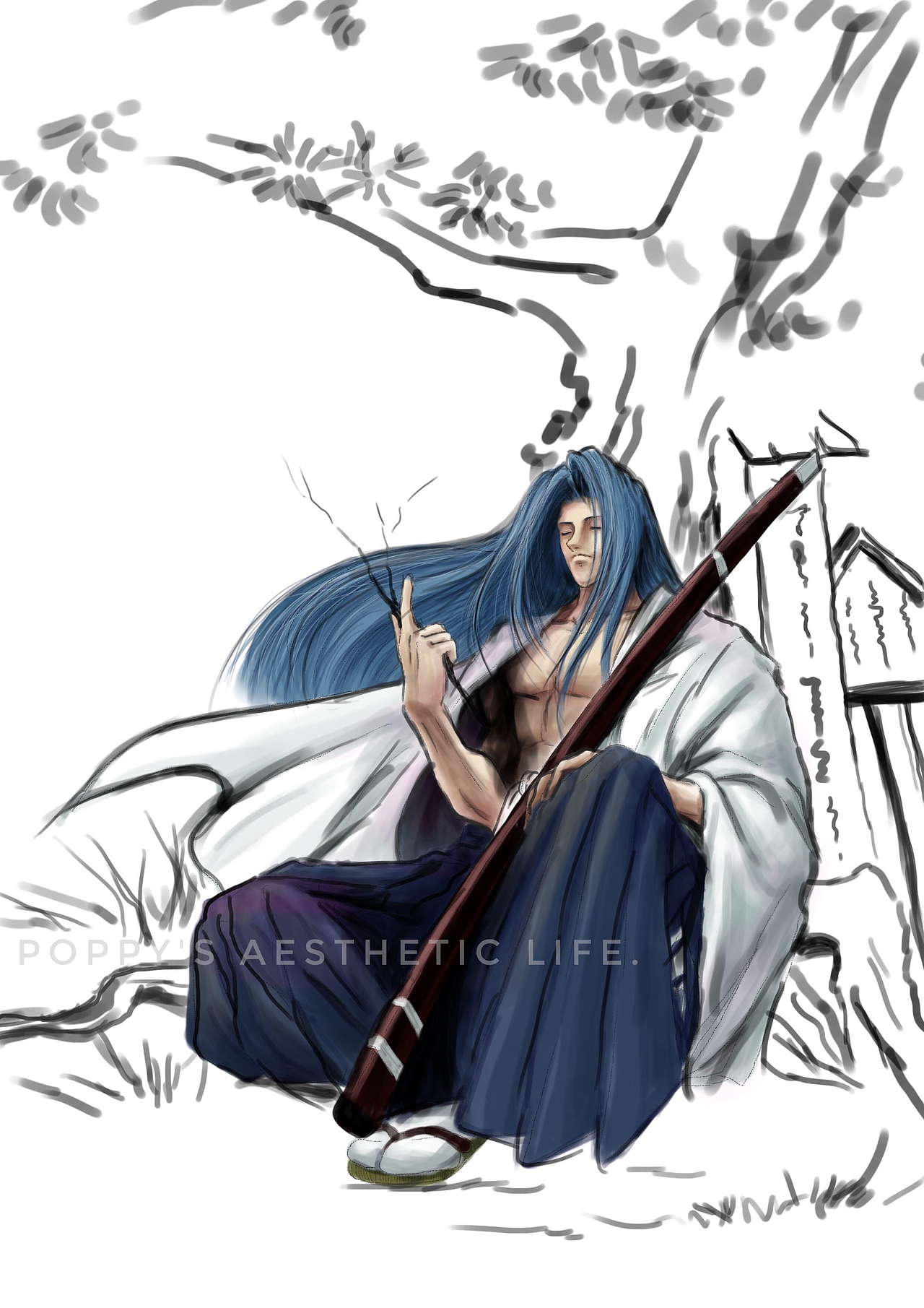 水墨感手绘CG，重温SNK公司经典。_Poppy啤啤-站酷ZCOOL