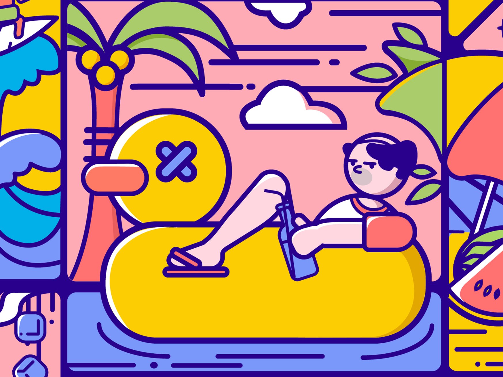 描边插画习作_炜炜_lmh-站酷ZCOOL