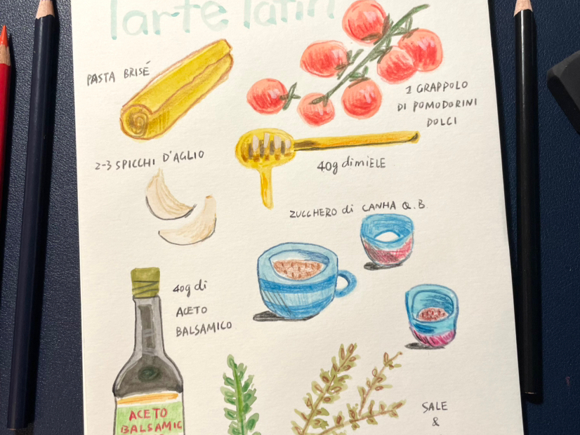 手绘食谱Vol.5 Tarte Tatin_元气乔伊-站酷ZCOOL