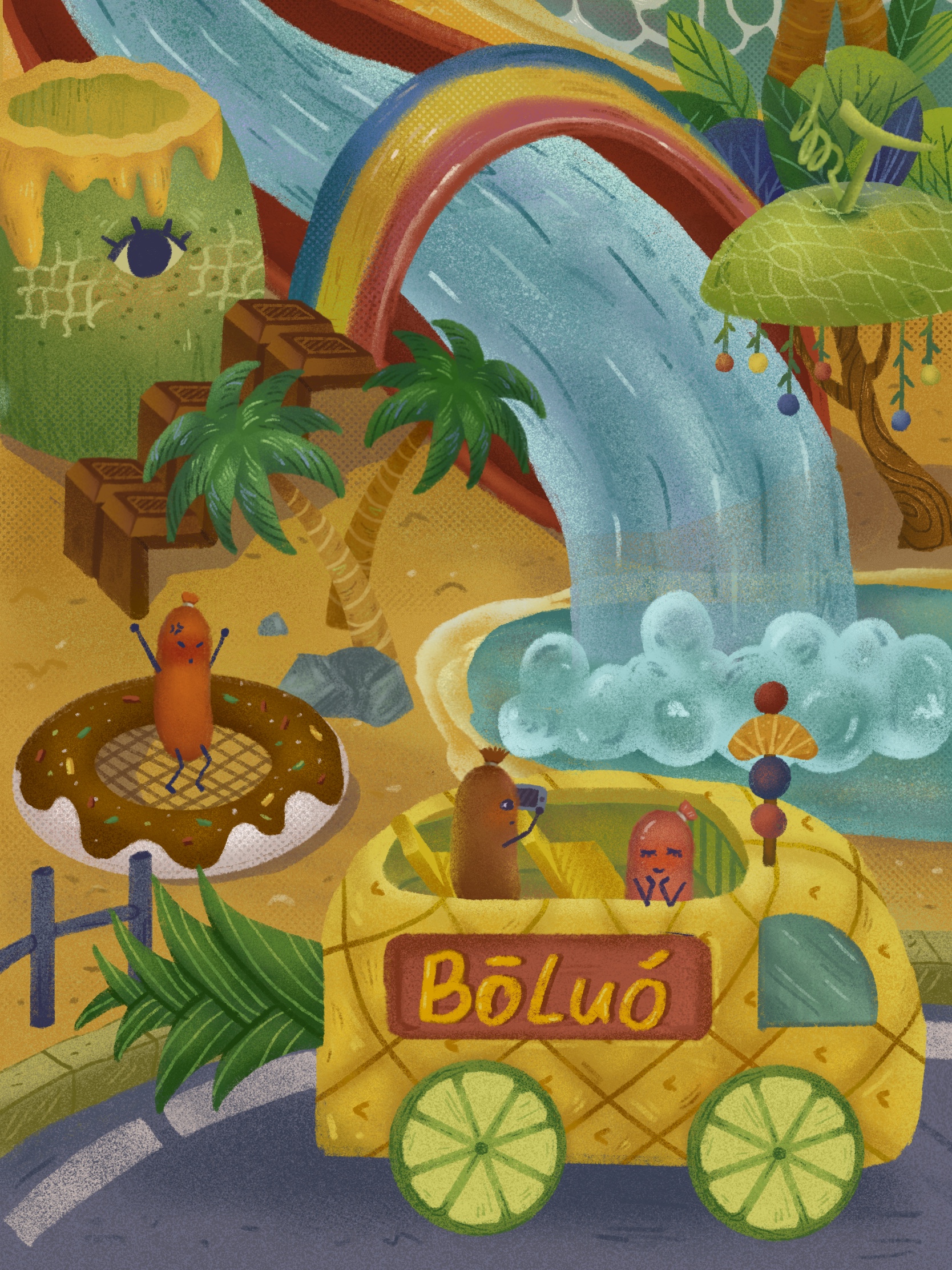 【儿童插画/循环动画】香肠游乐园--水果嘉年华_QY11-站酷ZCOOL