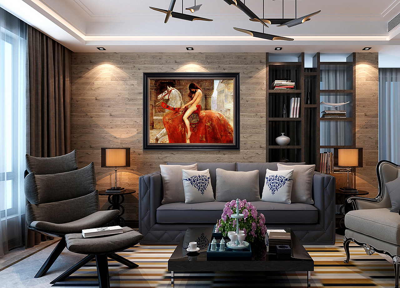 马背上的Godiva夫人装饰画_美工毛毛-站酷ZCOOL