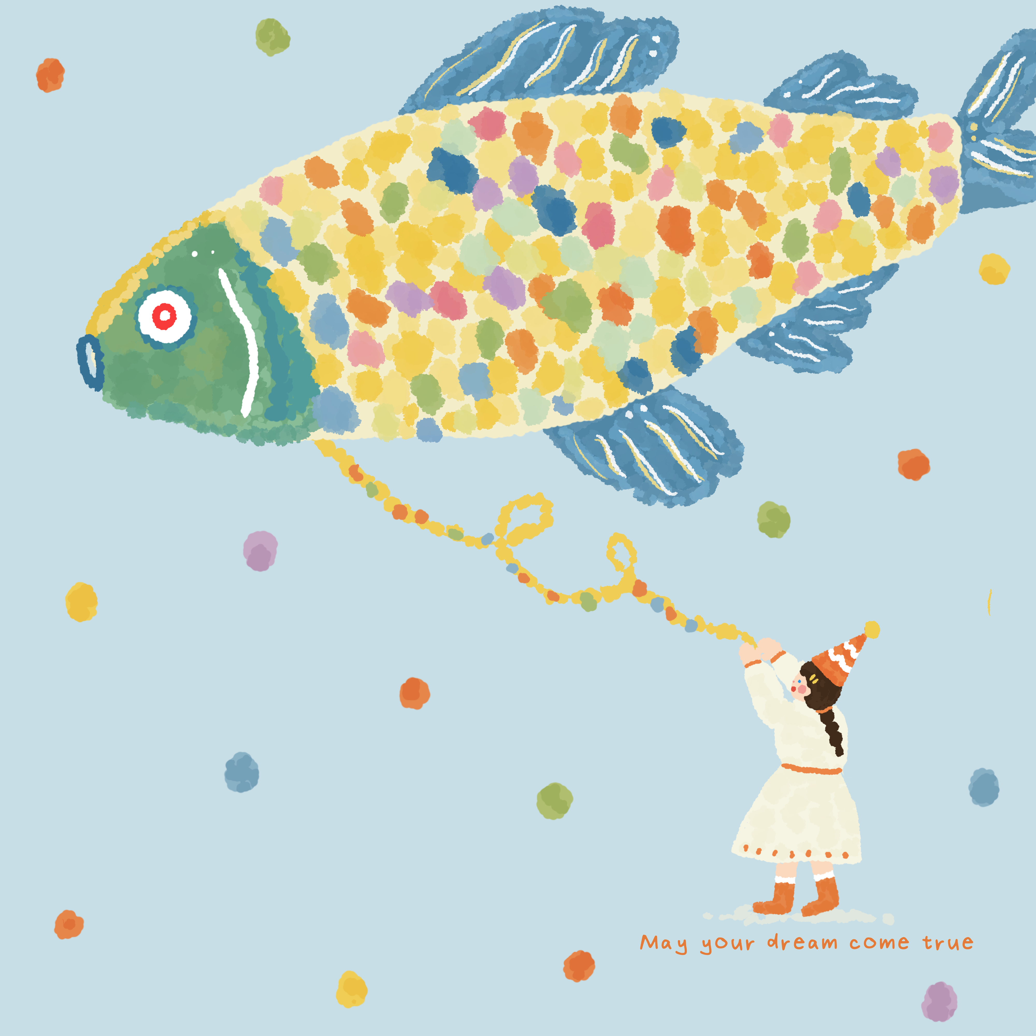 彩色大鱼风筝_一只lemon-站酷ZCOOL