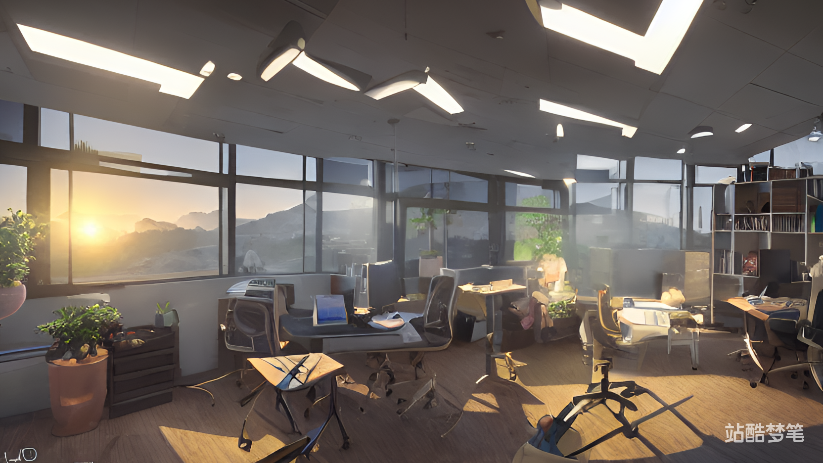 #站酷梦笔# 阳光 办公室，电影打光_LU如风-站酷ZCOOL