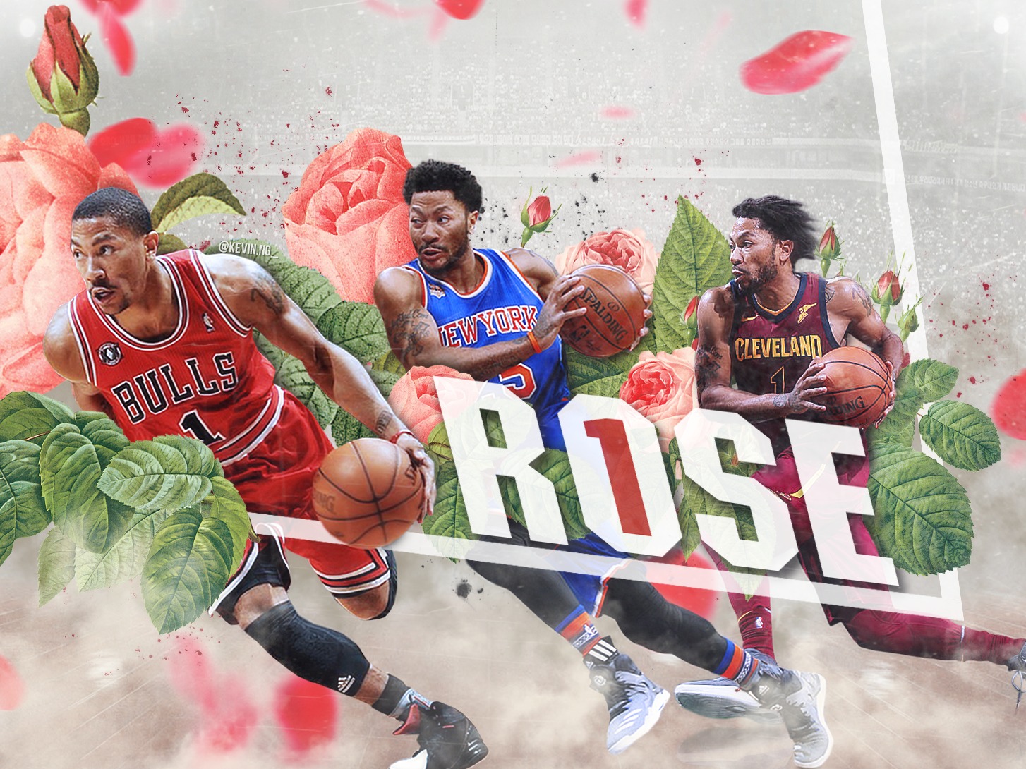 Derrick Rose "RISE THE ROSE" Wallpaper_Kevin_Ng-站酷ZCOOL