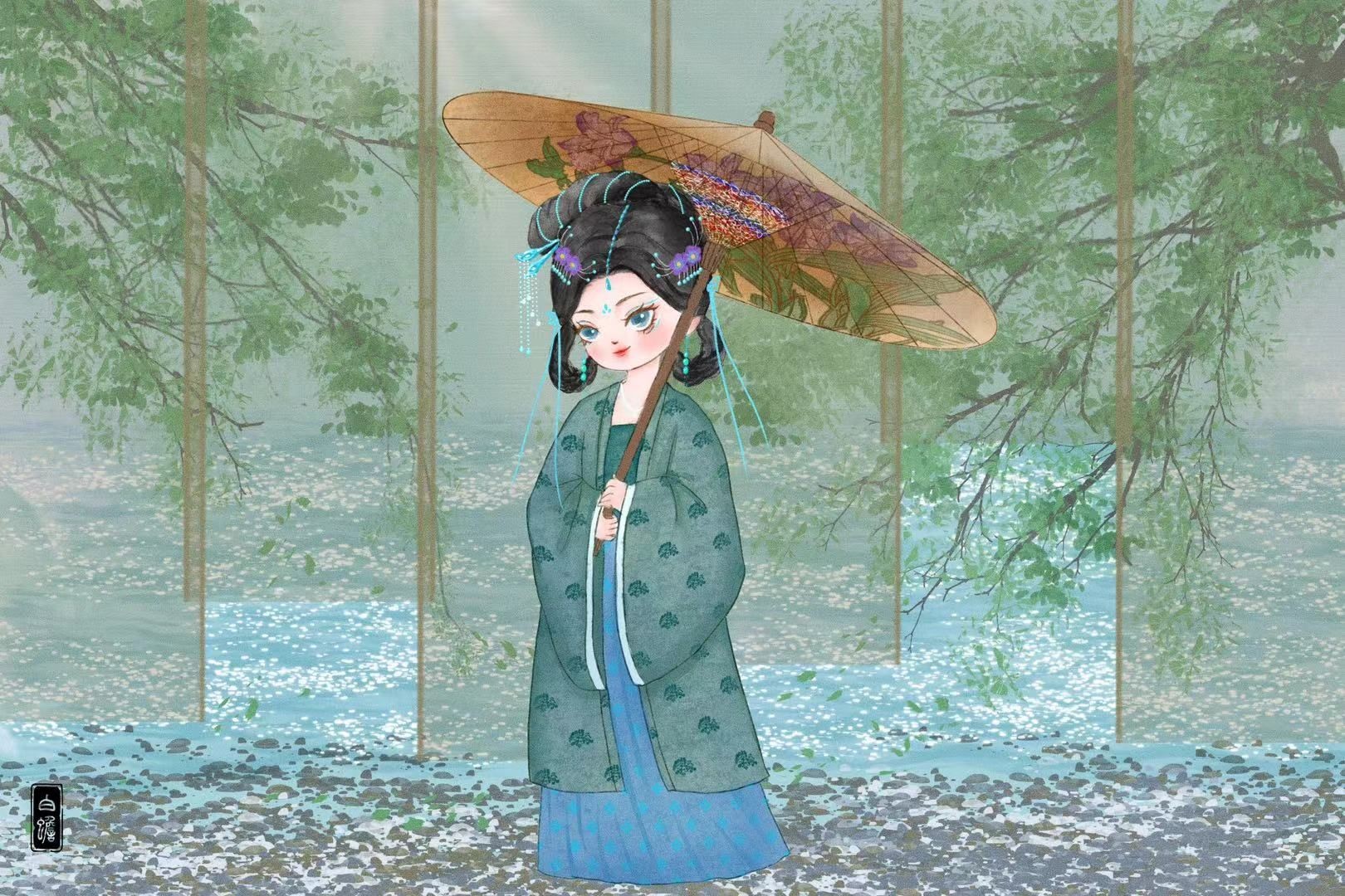 雨水拟人_白蟾RAN-站酷ZCOOL