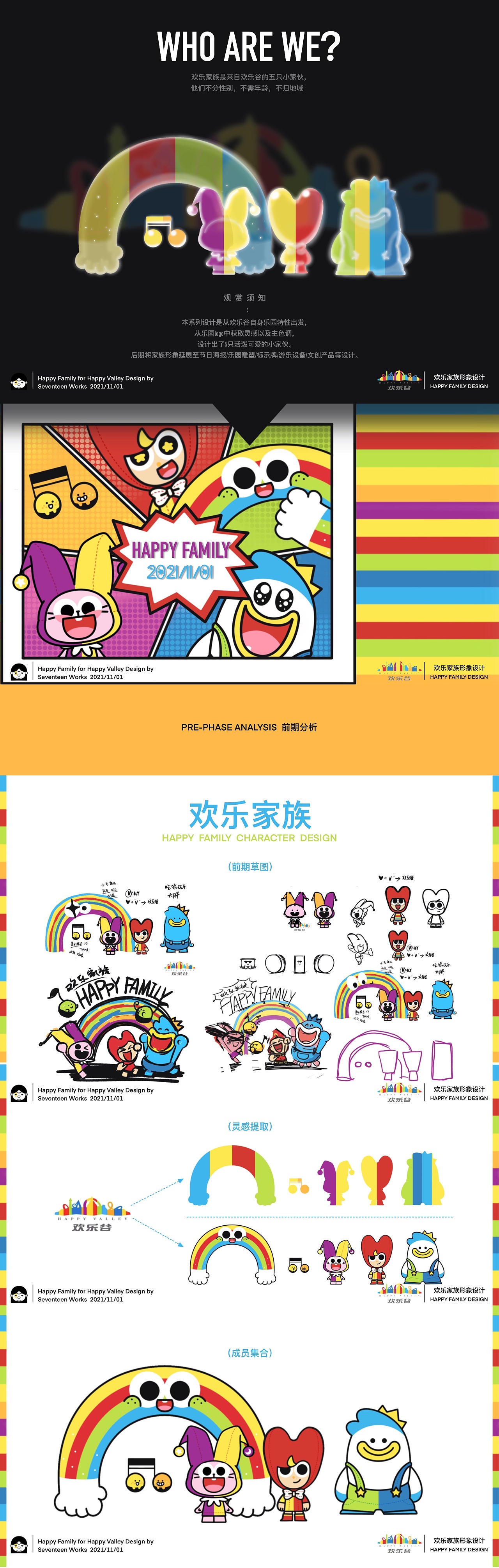 欢乐谷ip HAPPY FAMILY设计_Seventeen曲寒冰-站酷ZCOOL