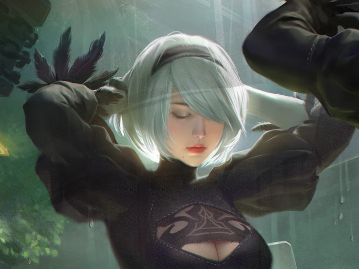 Nier Automata - 2B Fan Art机械纪元尼尔_FMMCAT-站酷ZCOOL