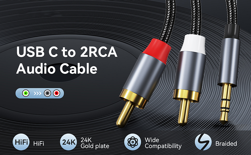 亚马逊USB C to 2RCA Audio Cable_CG魔王-站酷ZCOOL