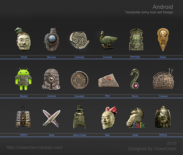 Terracotta Army icon set design_丁满仔-站酷ZCOOL
