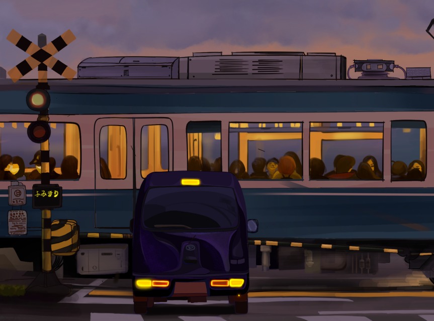 黄昏下的下班列车副本_Designer设手-站酷ZCOOL