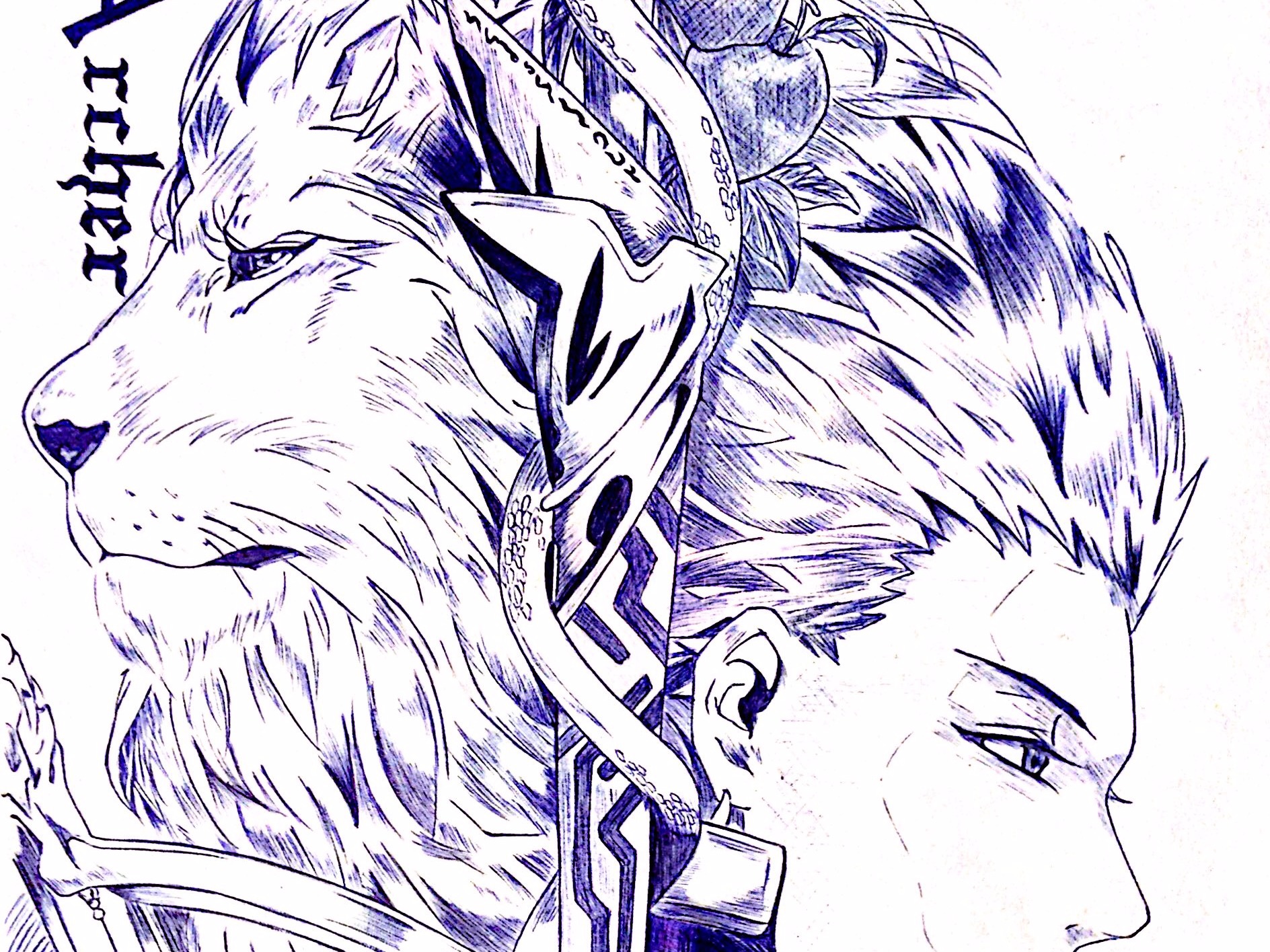 手绘-fate系列-Archer【圆珠笔】_天真如何-站酷ZCOOL