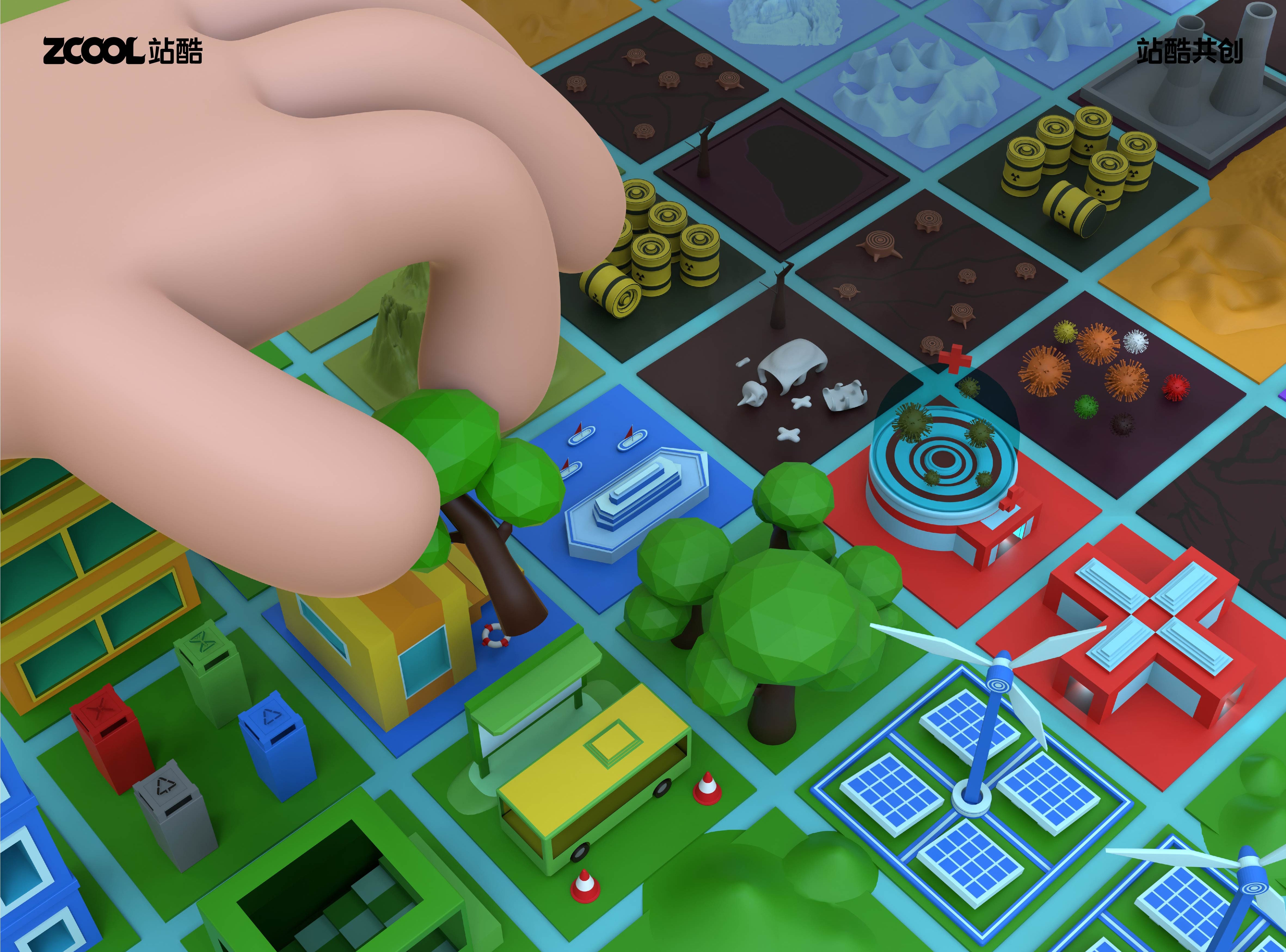 人类与自然的对局_zhou小绵羊-站酷ZCOOL