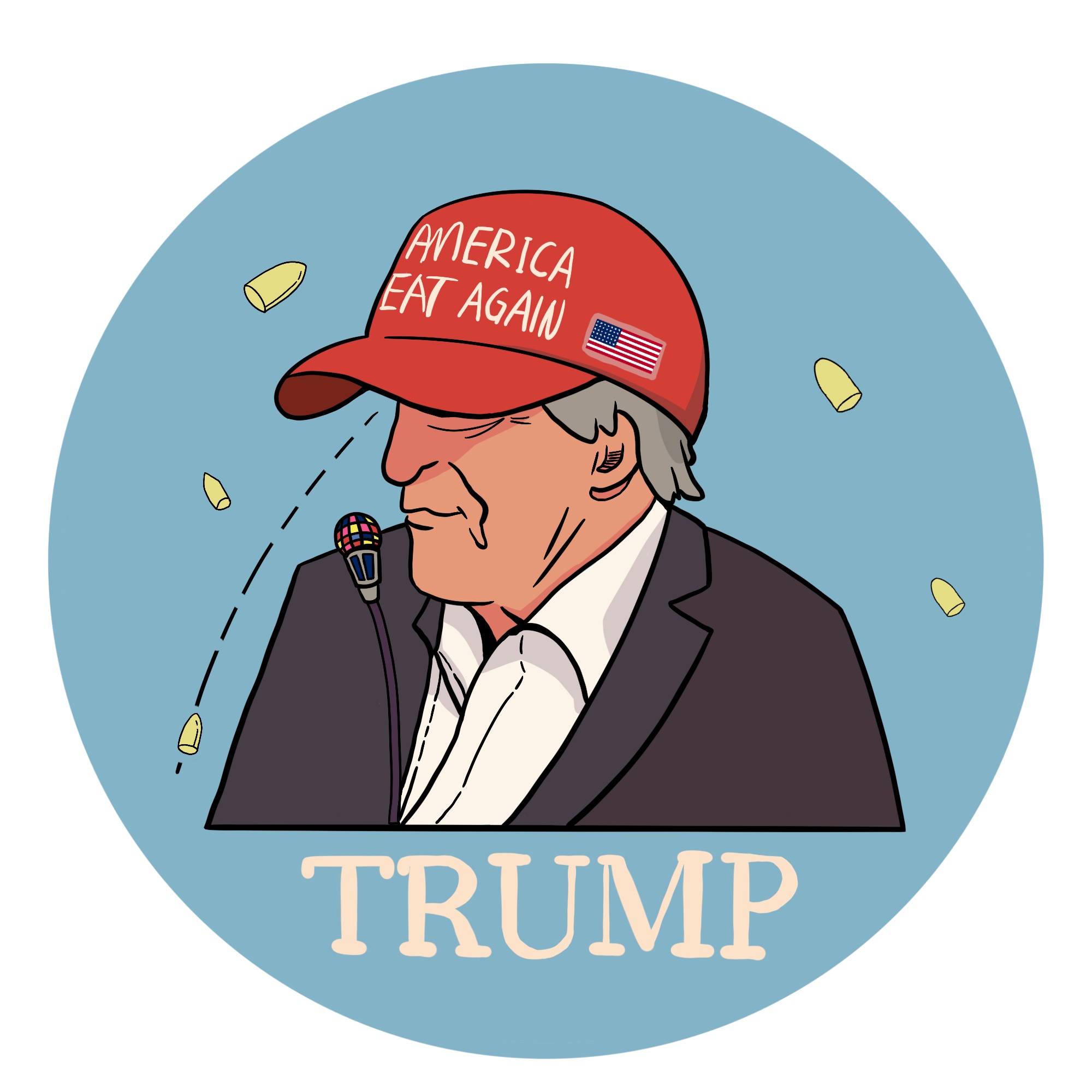 画川普中枪_给苏打饼干打孔-站酷ZCOOL