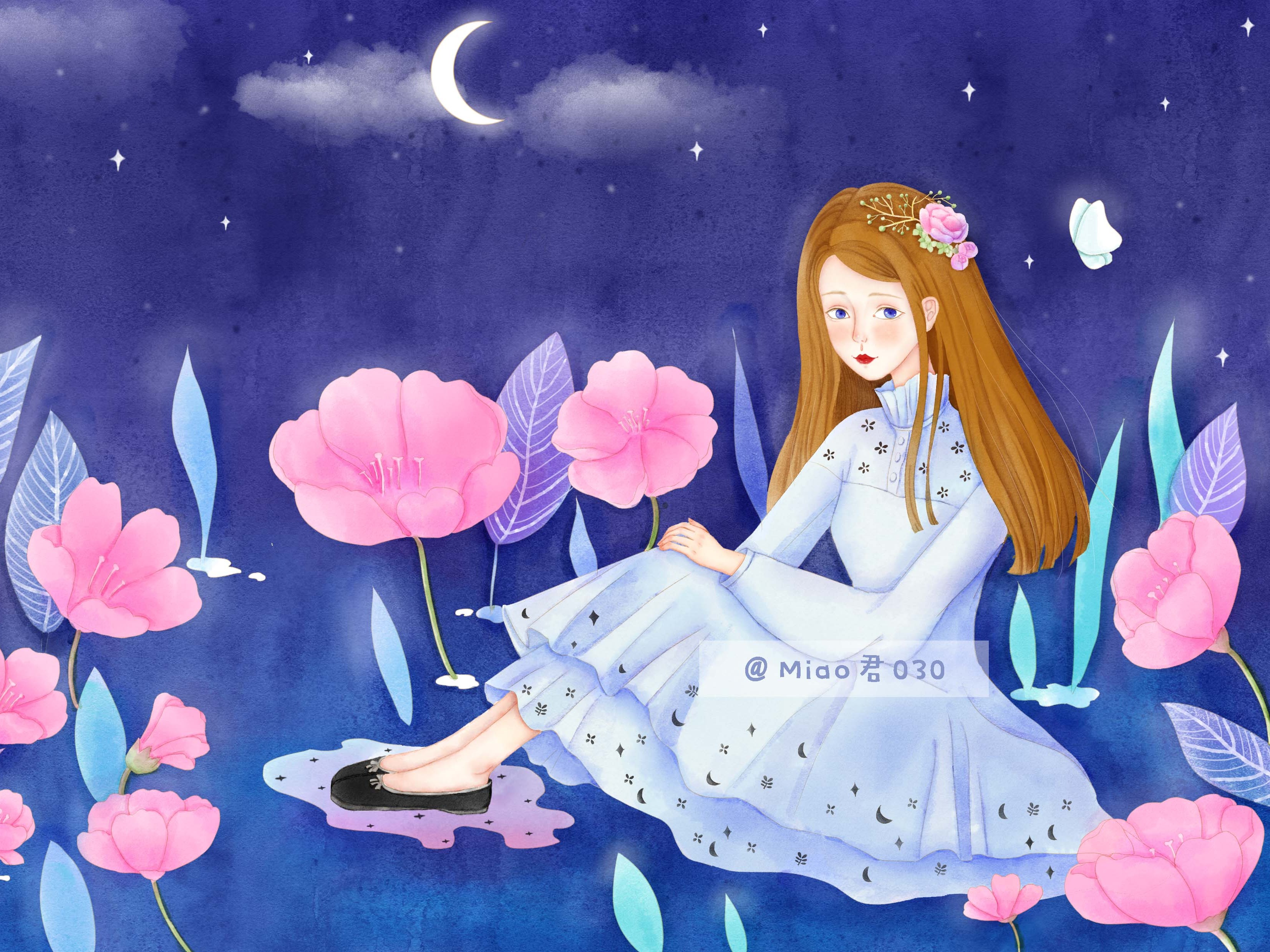 夜中的少女_Miao君030-站酷ZCOOL