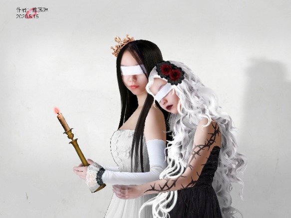 COS-小白插画之双胞胎-PS合成制作_亮晶晶的阿姨-站酷ZCOOL