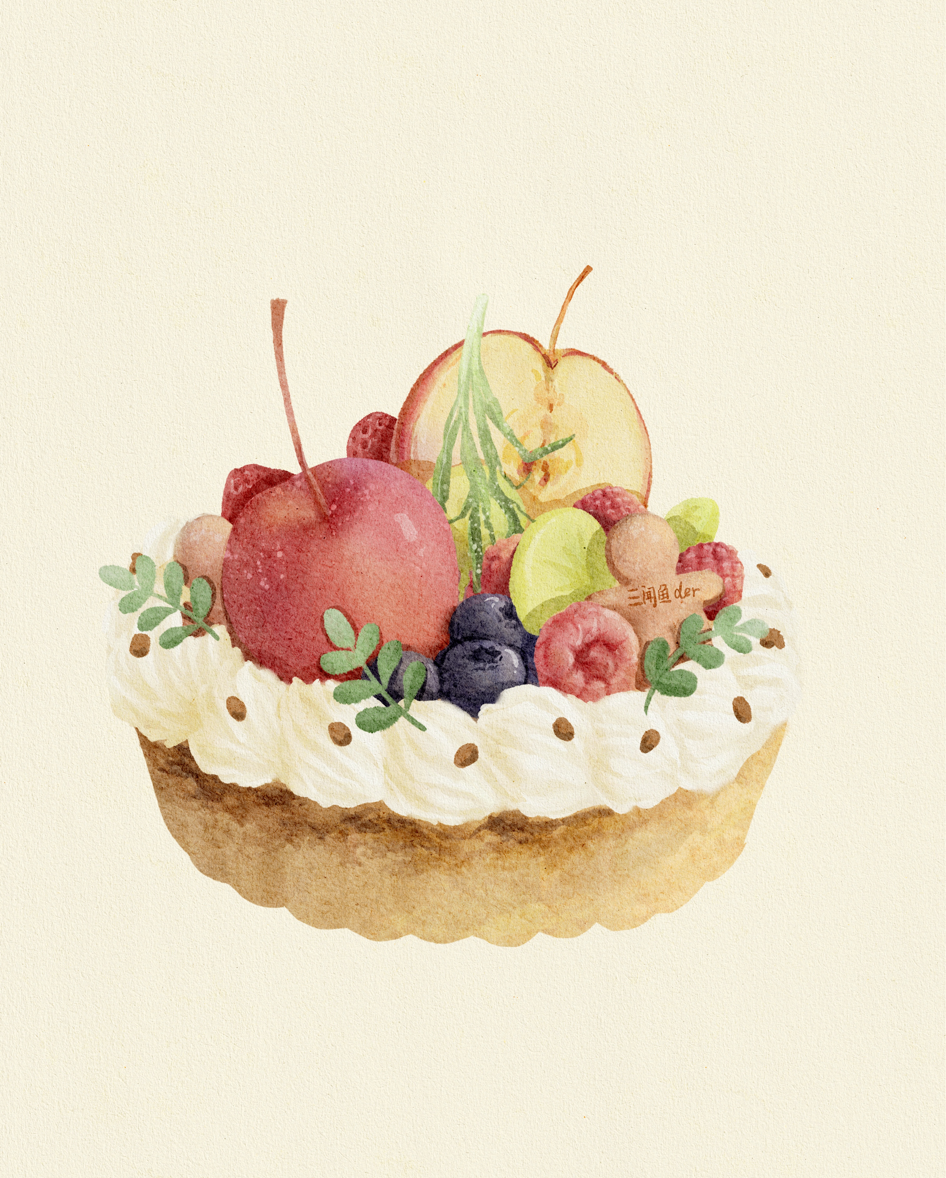 酥皮挞水彩_三闻鱼der-站酷ZCOOL