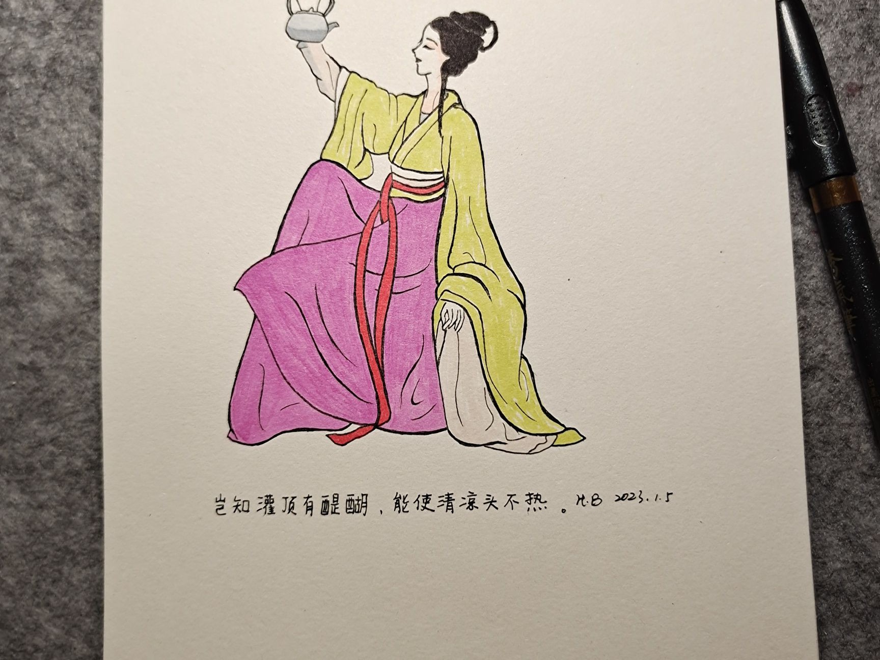 极简手绘临摹100天 旅途中的冰姐 站酷zcool