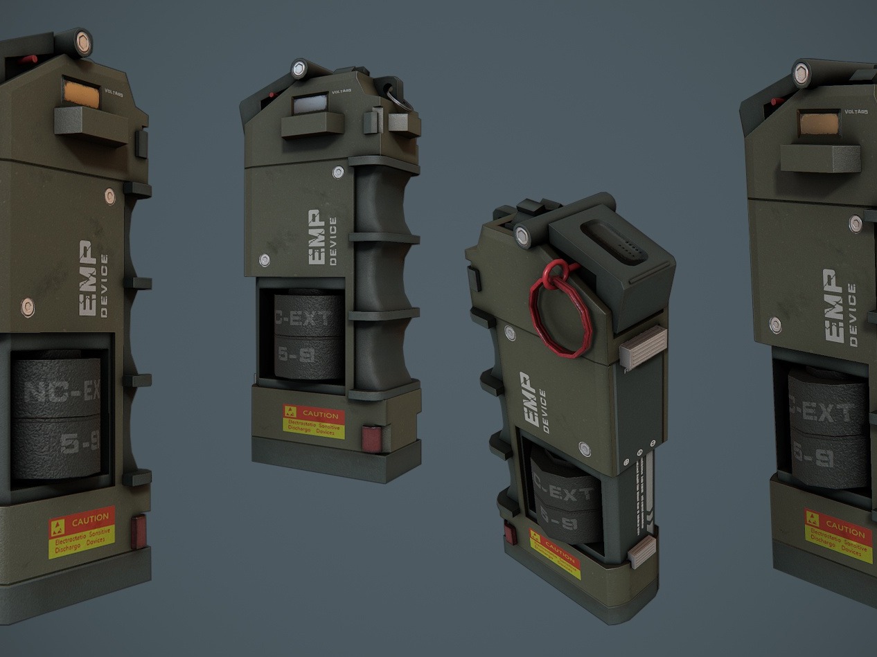 次世代游戏模型-EMP手雷_奇幻苹果派-站酷ZCOOL