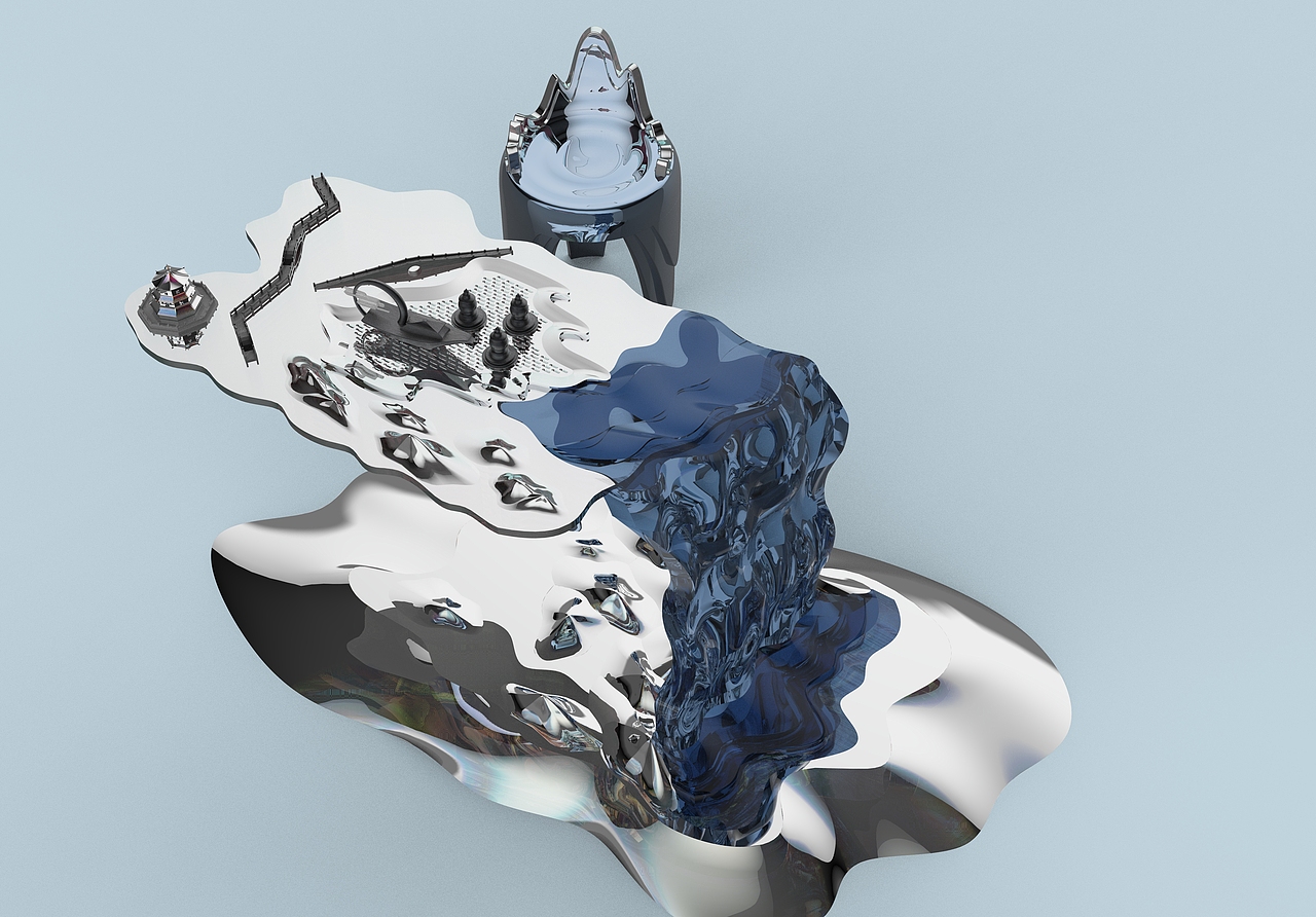 山水风格茶桌——三潭印月_Z178967893-站酷ZCOOL