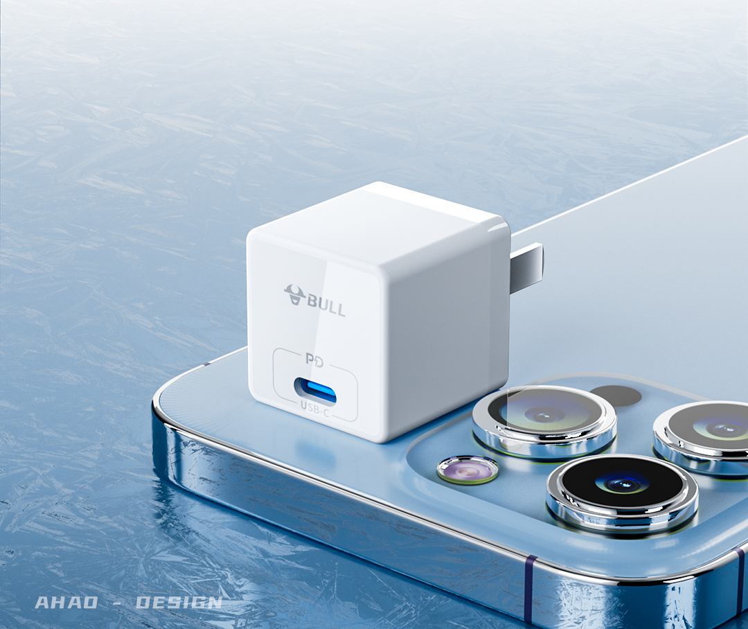 公牛 | 充电头主图建模渲染_AHAO创意-站酷ZCOOL