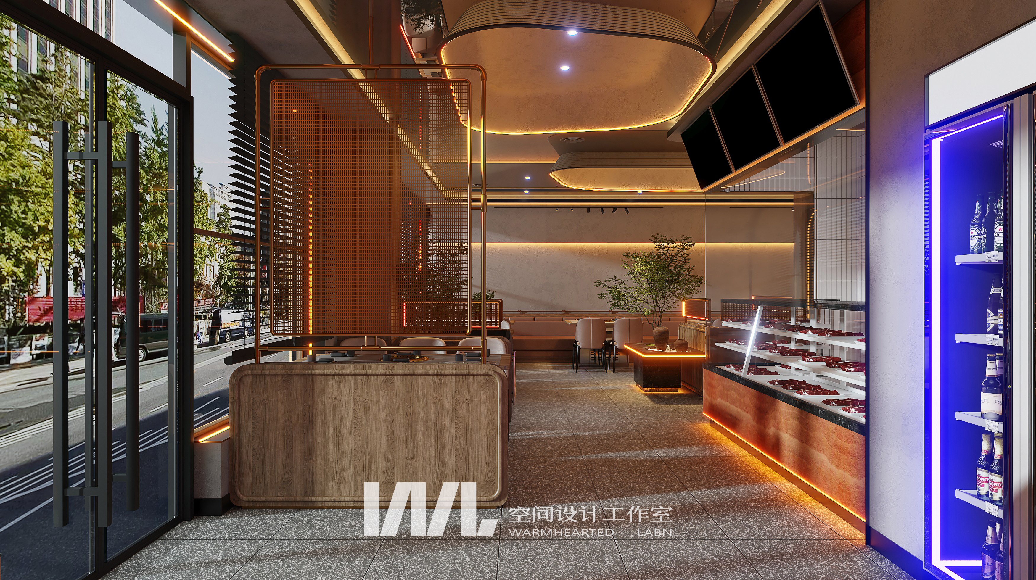 300㎡现代烧烤店_Jov1al-站酷ZCOOL