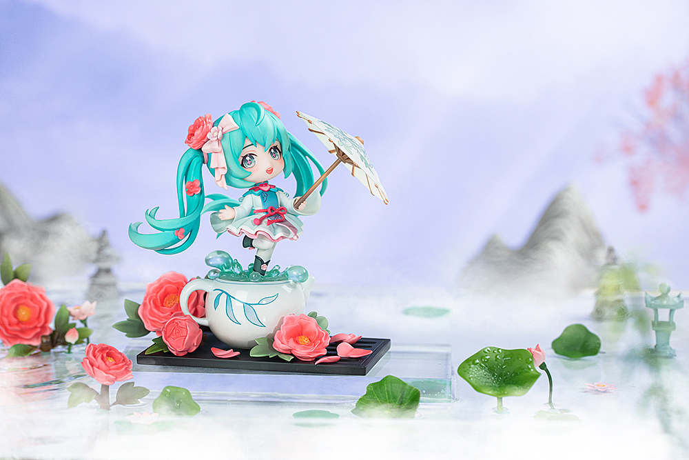 【初音未来】花织雨润Q版手办 _大金毛爱挥手-站酷ZCOOL