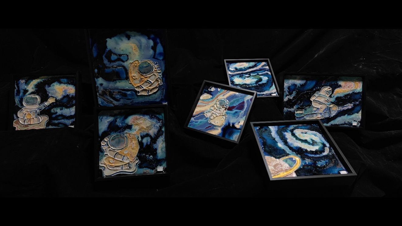 宇航梦｜高温颜色釉瓷板画_宸嫣手作-站酷ZCOOL