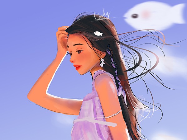 彩色人像手绘003_Cindy7707-站酷ZCOOL