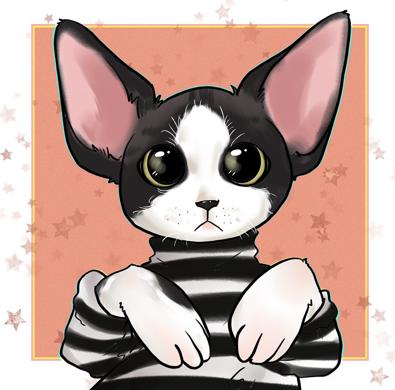 宠物头像（3）奶牛德文猫_焦炭Casey-站酷ZCOOL