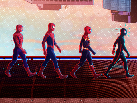 《蜘蛛侠：纵横宇宙》致敬版海报&卡牌设计_Kwok盖-站酷ZCOOL