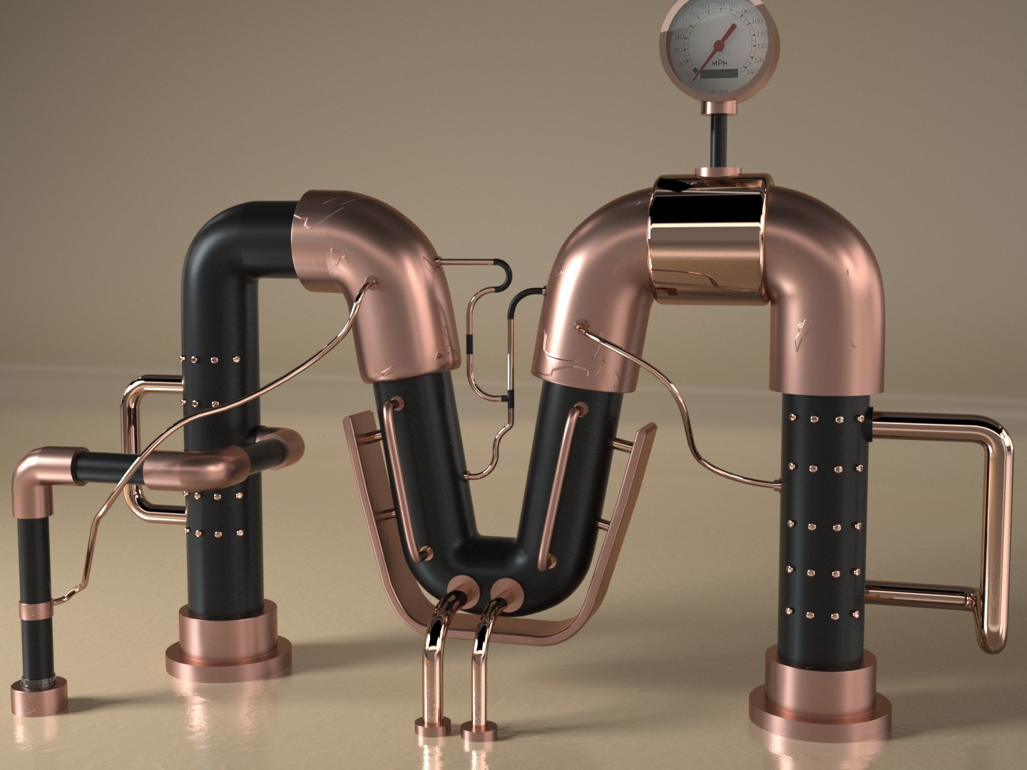 c4d+oc蒸汽朋克水管_JackPot丨-站酷ZCOOL