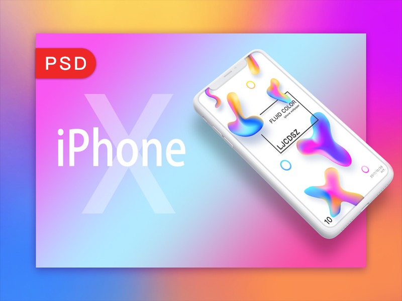 流体渐变壁纸设计／iphonex／psd_leo_ljc-站酷ZCOOL