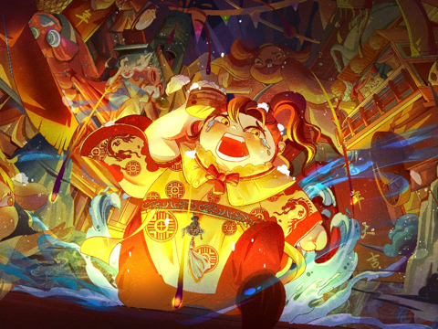 【兔年贺喜—疯狂的卷轴】新年kv_稚鱼zy-站酷ZCOOL