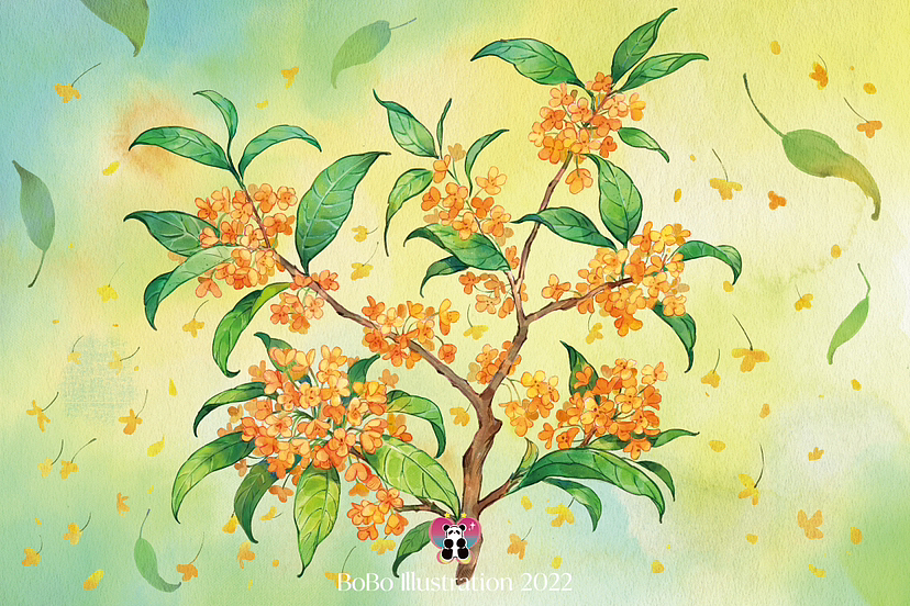 包装插画｜《徐福记》季节限定厚切凤梨酥-桂花_生机勃勃-站酷ZCOOL