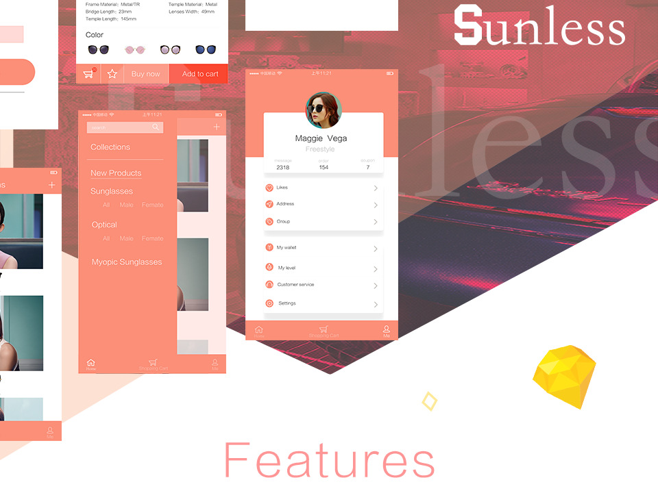 iphone6pink风格的UI动效手机界面app_cj阿愚-站酷ZCOOL